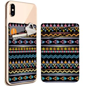 diascia pack of 2 - cellphone stick on leather cardholder ( ethnic boho print pattern pattern ) id credit card pouch wallet pocket sleeve