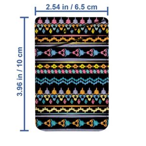 Diascia Pack of 2 - Cellphone Stick on Leather Cardholder ( Ethnic Boho Print Pattern Pattern ) ID Credit Card Pouch Wallet Pocket Sleeve