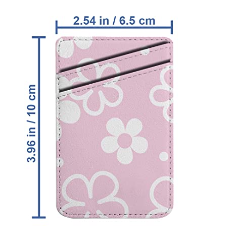 Diascia Pack of 2 - Cellphone Stick on Leather Cardholder ( Tiny Flowers Cute Pattern Pattern ) ID Credit Card Pouch Wallet Pocket Sleeve