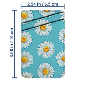 Pack of 2 - Cellphone Stick on Leather Cardholder ( Beautiful Summer Daisies Flowers Pattern Pattern ) ID Credit Card Pouch Wallet Pocket Sleeve