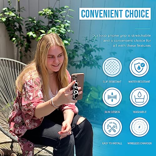 Switchbands Universal Phone Grip Strap |Pack of 2| Reversible Phone Hand Strap for Phone Cases as Phone Loop Holder| Secure handling by Comfortable Phone Strap - Color & Psychedelic Dog Paw Prints