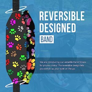 Switchbands Universal Phone Grip Strap |Pack of 2| Reversible Phone Hand Strap for Phone Cases as Phone Loop Holder| Secure handling by Comfortable Phone Strap - Color & Psychedelic Dog Paw Prints