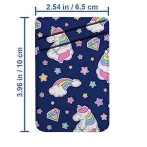 Pack of 2 - Cellphone Stick on Leather Cardholder ( Cute Pastel Unicorn Rainbow Diamond Pattern Pattern ) ID Credit Card Pouch Wallet Pocket Sleeve