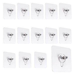 savita 14pcs adhesive wall screws hanging nails, no-trace sticker free screw, wall mount hanging nails adhesive wall mount screw for kitchen bathroom wall hanging（0.51inch）