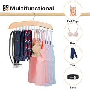 Velvet Pants Hanger Space Saving Non-Slip Jeans Hanger 4 Pack Black Multi-Layer Trouser Hanger, Tank Top Hanger Space Saving Bra Hanger for Closet Organizer Wooden Tie Storage Rack for Camisole (2Pcs)