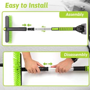 Yougfin 33" Ice Scraper for Car Windshield, Snow Brush, 2 in 1 Snow Removal for Cars with Foam Grip and 360° Pivoting Brush Head for Auto Truck SUV