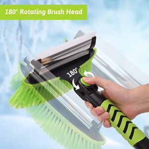 Yougfin 42" Ice Scraper for Car Windshield, Snow Brush with Squeegee, 3 in 1 Snow Removal for Cars with Foam Grip and 180° Pivoting Brush Head for Auto Truck SUV