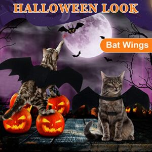 4 Pcs Halloween Pet Costume Cat Dog Wizard Costume Vampire Devil Cloak with Hat Bat Wings Wizard Hat Devil Cloak Cat Small Dogs Outfits for Halloween Party Pet Cosplay