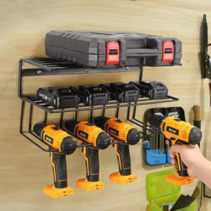 VLIZO Wall-mounted rack tool Multi-functional Rack rack garage storage rack iron drill charging station drill holder detachable Tool holder