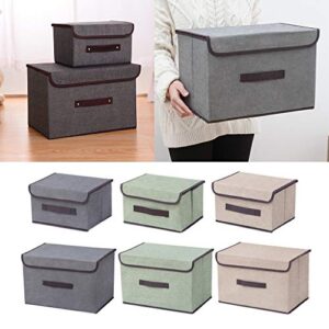 Foldable Storage Box with Lid Snacks Organizer Container Closet, L Gray, As Described