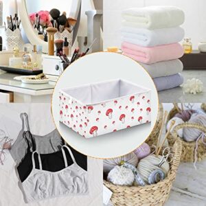 susiyo Mushroom Pattern Fabric Storage Bin Organizer 11 inch Collapsible Storage Cube for Shelf Closet