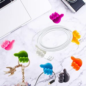 16PCS Self Adhesive Thumb Hook, Silicone Thumbs Up Wall Hook Creative Thumbs Up Shape Wall Hook, Multifunctional Thumb Hook Holder Cable Clip Organizer Key Hook Wall Hangers for Home Office Bedroom