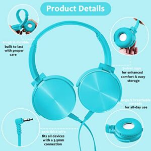 Wensdo Bulk Headphones for Classroom 24 Pack Multi Color Headsets,Wholesale Student Comfy Swivel Earphones for Library, School, Airplane, Kids for Online Learning and Travel, Noise Stereo Sound