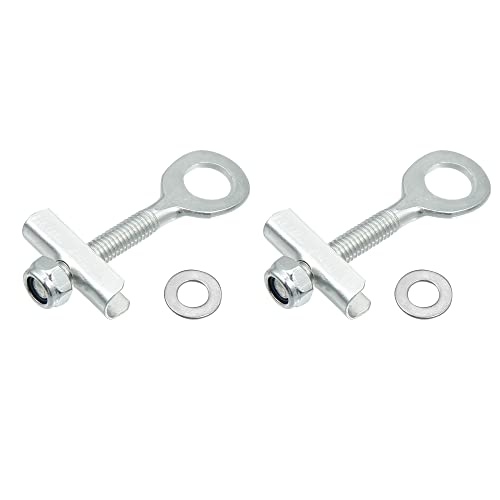 A ABSOPRO Chain Axle Adjuster 10mm Chain Tensioner Adjuster for ATV Dirt Bike for Mini Bike Dirt Bike Motor Bike 47cc 49cc Set of 2