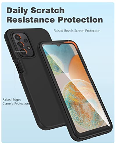 JXVM for Samsung Galaxy A23-5G Case: Dual Layer Silicone Slim Galaxy A23 4G Case - Full Protection Durable Shockproof Protective Cute Cell Phone Cover Black