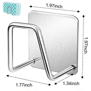 MAXGLAM 4 Pack Adhesive Sponge Holder Sink Organizers Caddy for Kitchen Accessories Quick Drying Mini Size Scrub Sponge Sus304 Stainless Steel Rust Proof Waterproof Save Space of Sink