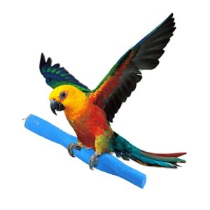 POPETPOP Wood Bird Cage Perch, Parrot Stand Toy Molar Wood Stick Platform Wood Paw Grinding Stick for Macaw African Greys Budgies Cockatoo Parakeet Cockatiel Conure Lovebirds