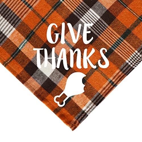 JOTFA 2 Pack Thanksgiving Day Dog Bandanas, Holiday Fall Plaid Dog Puppy Bandana Scarf Costume for Small Medium Large Dogs Pets