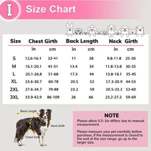 SUNFURA Warm Dog Coat, Waterproof Dog Winter Jacket for Small Medium Large Dogs, Turtleneck Dog Snow Jacket Reflective Dog Coats with Harness, Padded Dog Snowsuit for Cold Weather, Pink 2XL