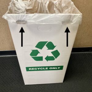 *New* One Earth ''Recycle ONLY'' Printed Cardboard Box Set: Box + Lid + Trash Bag Set (Recycle Only Print), Quantity = 10 Sets,Green