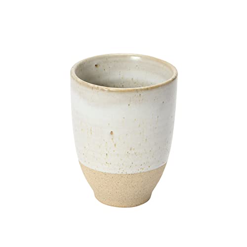 Creative Co-Op Stoneware Cup, White Reactive Glaze, Set of 4 Serveware, 3" L x 3" W x 5" H