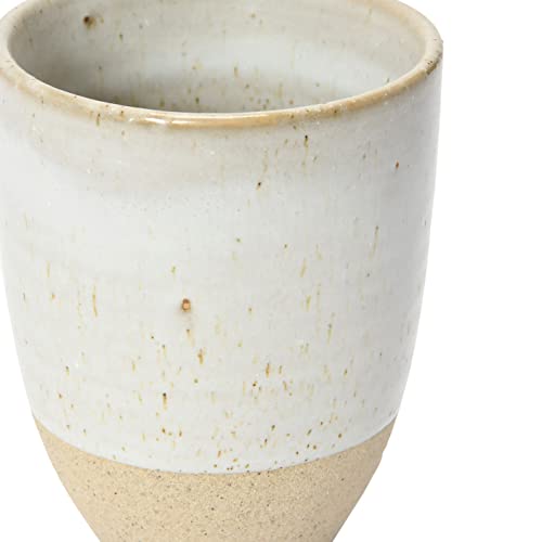 Creative Co-Op Stoneware Cup, White Reactive Glaze, Set of 4 Serveware, 3" L x 3" W x 5" H