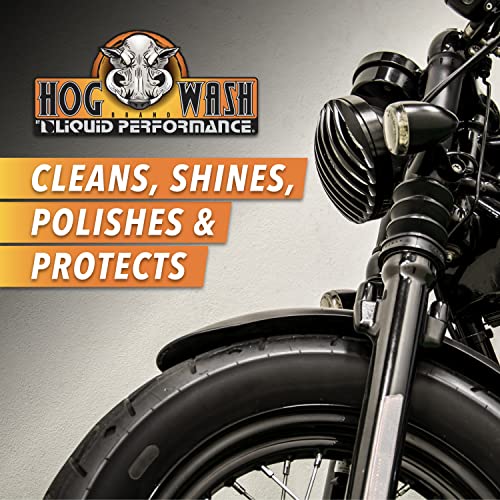 Hog Wash Spray Cleaner and Motorcycle Polish - 12 oz - Small Batch Detailer for Bikes and Cars - Removes Dirt and Grime on Painted Surfaces, Chrome, and Fiberglass - Made in Rocky Mount, VA