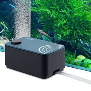 cherlam aquarium air pump, oxygen pump with adjustable valve, ultra quiet domestic fish pump, double outlets fish tank air pump bubbles (8w)