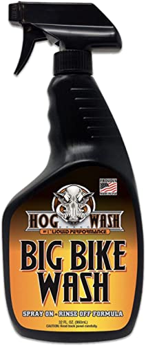 Hog Wash Liquid Performance Big Bike Wash - 16 OZ - Cleaner for Motorcycles, Cars, Dirt Bikes and More - Easy Spray-On Formula - Non-Corrosive and Biodegradeable