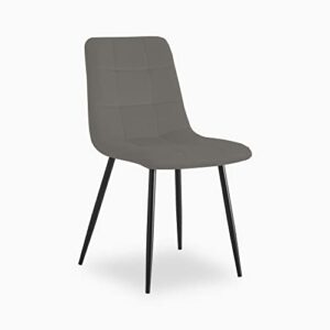 ROVOZAR Dining Chair, Gray Velvet,Simple and Modern Design for Dinner and Home,Without Armrest (Set of 2 Chairs)