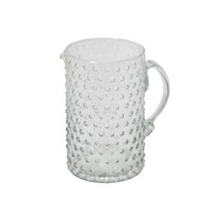 creative co-op hand blown glass hobnail pitcher, clear serveware, 7" l x 4" w x 7" h