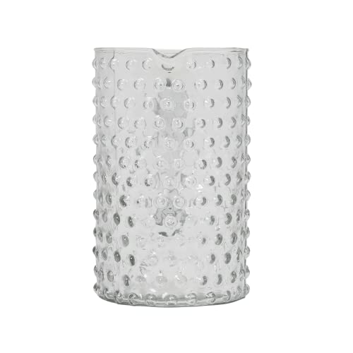 Creative Co-Op Hand Blown Glass Hobnail Pitcher, Clear Serveware, 7" L x 4" W x 7" H