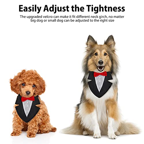 Dog Tuxedo, Formal Tuxedo&Pumpkin Chew Toy Costume Set, Large Dogs Golden Stylish Tuxedo with Adjustable Bow Tie Collar & Bandana Scarf for Christmas Wedding Birthday Party Halloween(Yellow Chew Toys)