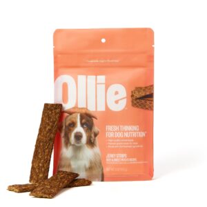 ollie beef and sweet potato jerky recipe dog treats - dog jerky treats all natural - healthy dog treats - beef jerky for dogs - real meat dog treats 5 oz.