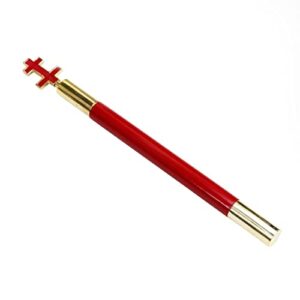 Bricks Masons Preceptor Knights Templar English Regulation Baton - Red Color