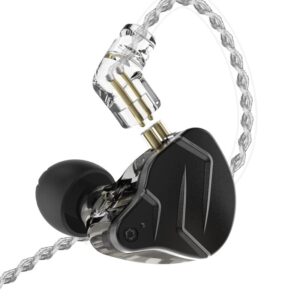 kz zsn pro x wired earbuds,in-ear headphones with dual driver-clear sound and ergonomic custom-fit earpieces (s/m/l),bass ear buds,3.5mm jack for phones，computer and laptops (black without mic)