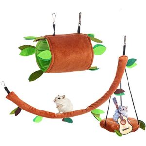 CHDHALTD 1/3/5Pcs Pet Hamster Bird Hanging Swing Hammock, Animal Rat Mouse Cage Rope Bed Toys for Pet Hamster Bed(Cableway)