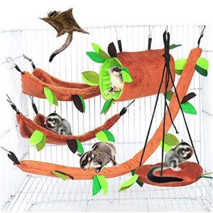 CHDHALTD 1/3/5Pcs Pet Hamster Bird Hanging Swing Hammock, Animal Rat Mouse Cage Rope Bed Toys for Pet Hamster Bed(Cableway)