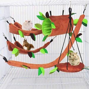 CHDHALTD 1/3/5Pcs Pet Hamster Bird Hanging Swing Hammock, Animal Rat Mouse Cage Rope Bed Toys for Pet Hamster Bed(Cableway)