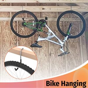 HUHOLE Rafter Hanger, 4PC, Rafter Hook, Bike Hangers for Garage, Large S Hooks for Hanging Plants, Ladders, Bikes, Ropes and More Bulk Items