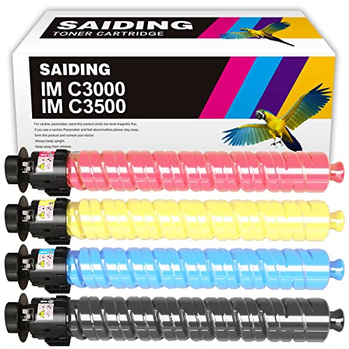 SAIDING Remanufactured Toner Cartridge Replacement for 842251 842252 842253 842254 for Ricoh Savin Lanier IM C3000 IM C3500 Printer (4 Pack)