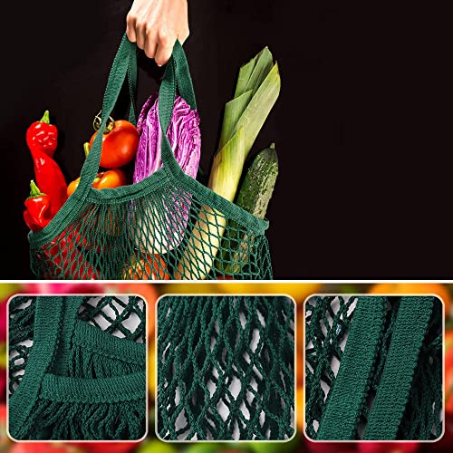 DRWSSR 2pcs Fashion Storage Mesh Bag Reusable Fruit Mesh Bag Shopping Mesh Bag Pure Cotton Portable Mesh Bag Eco Market Bags Tote Vegetables bag Tote Basketball Bag（blue+green）