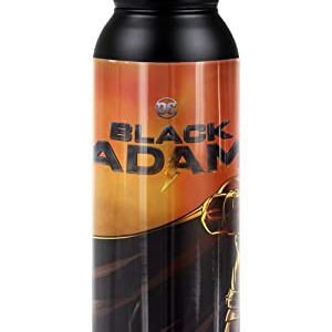 Black Adam OFFICIAL Character Logo Black 24 oz Insulated Canteen Water Bottle, Leak Resistant, Vacuum Insulated Stainless Steel with Loop Cap