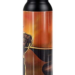 Black Adam OFFICIAL Character Logo Black 24 oz Insulated Canteen Water Bottle, Leak Resistant, Vacuum Insulated Stainless Steel with Loop Cap