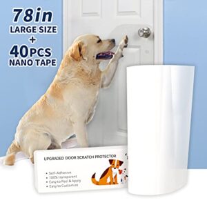 door protector from dog scratching - dog scratch door protector for furniture, window, wall, cat scratch furniture protector self adhesive (78 x 7.8in)