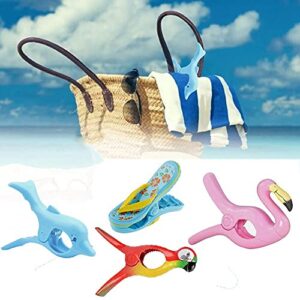 Beach Towel Clip, Bright Color Clothes Pegs, Animal Decorative Retaining Clip, Cute Towel Clamp, Plastic Towel Pin, Prevent Wind Clothespin(2pcs-B)