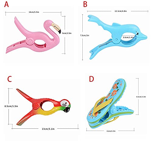 Beach Towel Clip, Bright Color Clothes Pegs, Animal Decorative Retaining Clip, Cute Towel Clamp, Plastic Towel Pin, Prevent Wind Clothespin(2pcs-B)