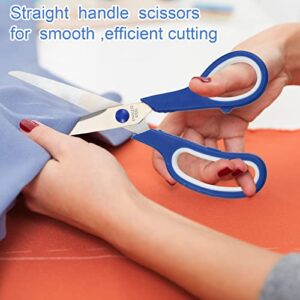 60 Pcs Scissors Bulk 8" Scissors School Scissors Comfort Grip Handles Fabric Scissors for Office Home School Sewing Craft Fabric Supplies Scissors with Soft Comfort Grip Handles, Right/ Left Handed