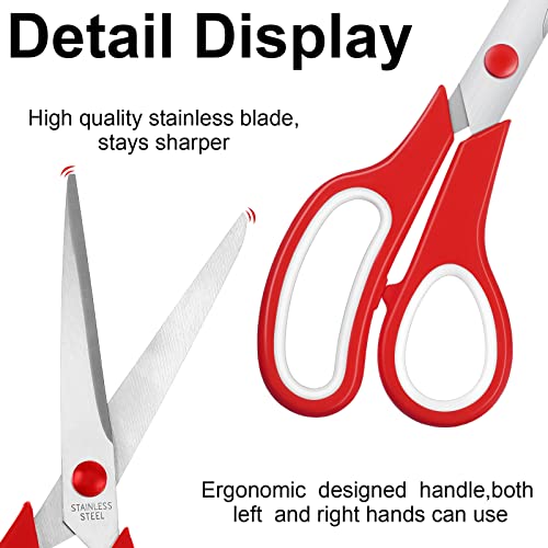 60 Pcs Scissors Bulk 8" Scissors School Scissors Comfort Grip Handles Fabric Scissors for Office Home School Sewing Craft Fabric Supplies Scissors with Soft Comfort Grip Handles, Right/ Left Handed