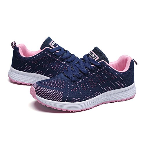 Walking Shoes for Women Women's Slip On Walking Shoes - Lightweight Breathable Mesh Casual SneakersB390 Dark Blue